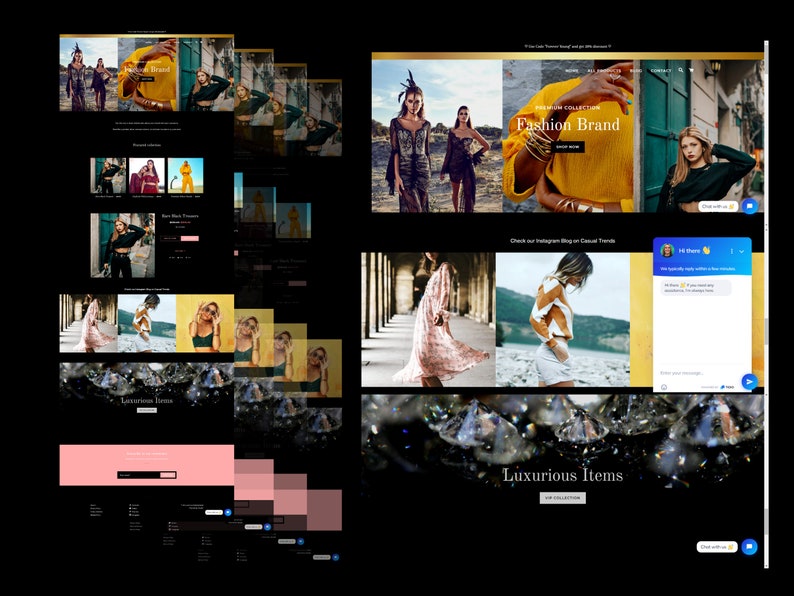 DIY Premium Fashion Clothing Brand Theme Custom Shopify Website ...