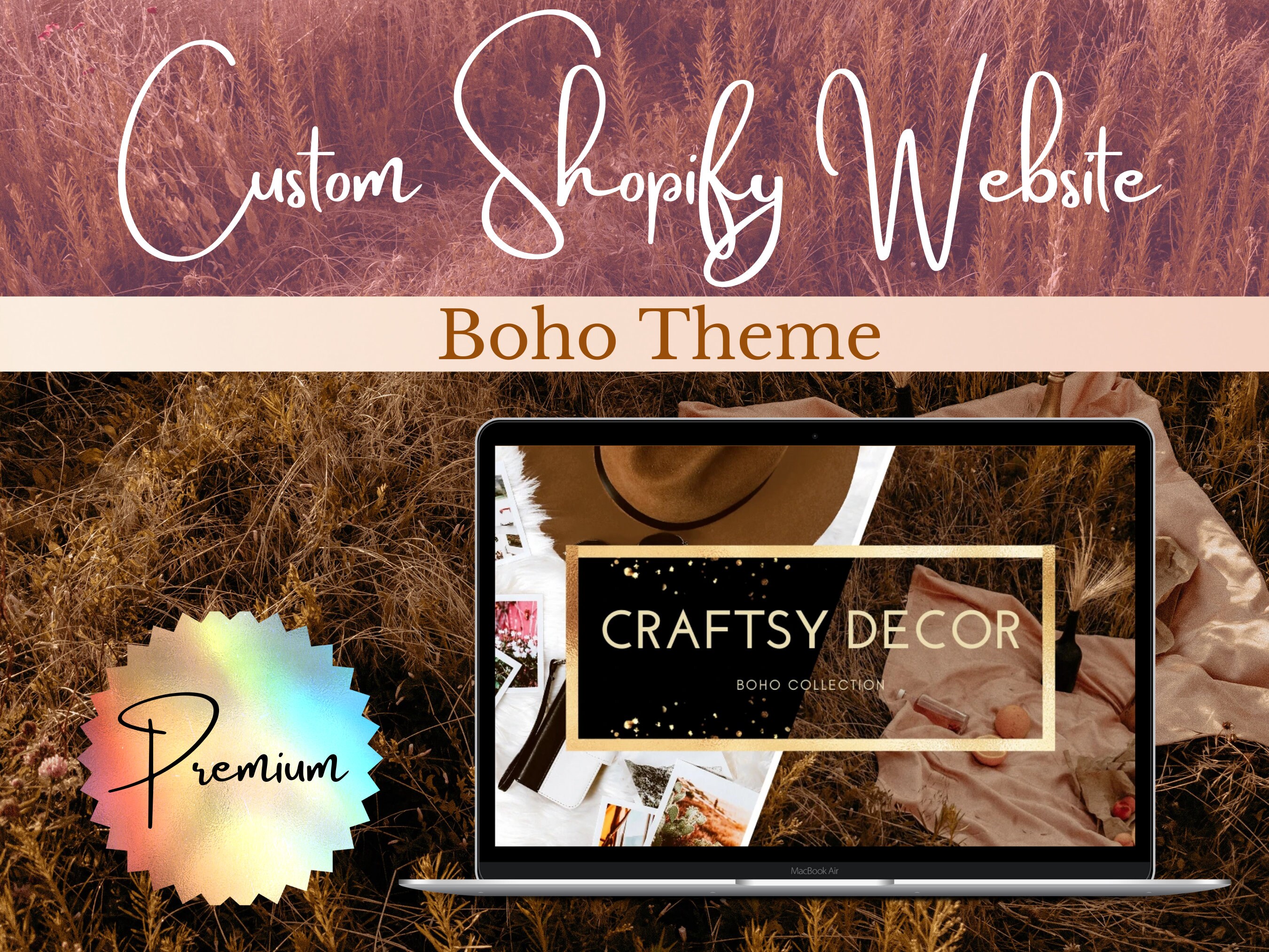 DIY Shopify Boho Theme Website Template | Custom Boutique Shopify ...