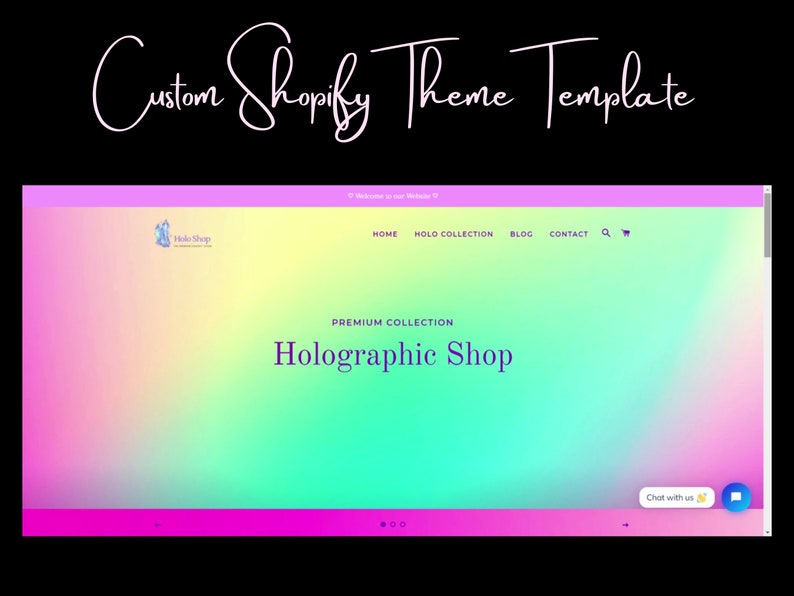 DIY Shopify Gradient Holographic Theme Website Template | Custom ...