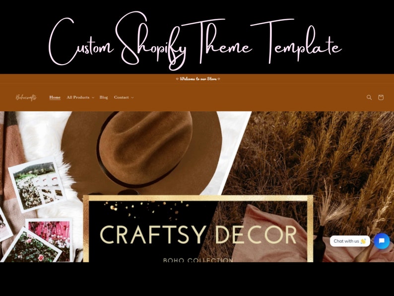 DIY Shopify Boho Theme Website Template | Custom Boutique Shopify ...