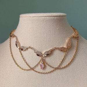 Elegant Gold Angel Wings Choker Necklace, Beautiful Regal Regency ...