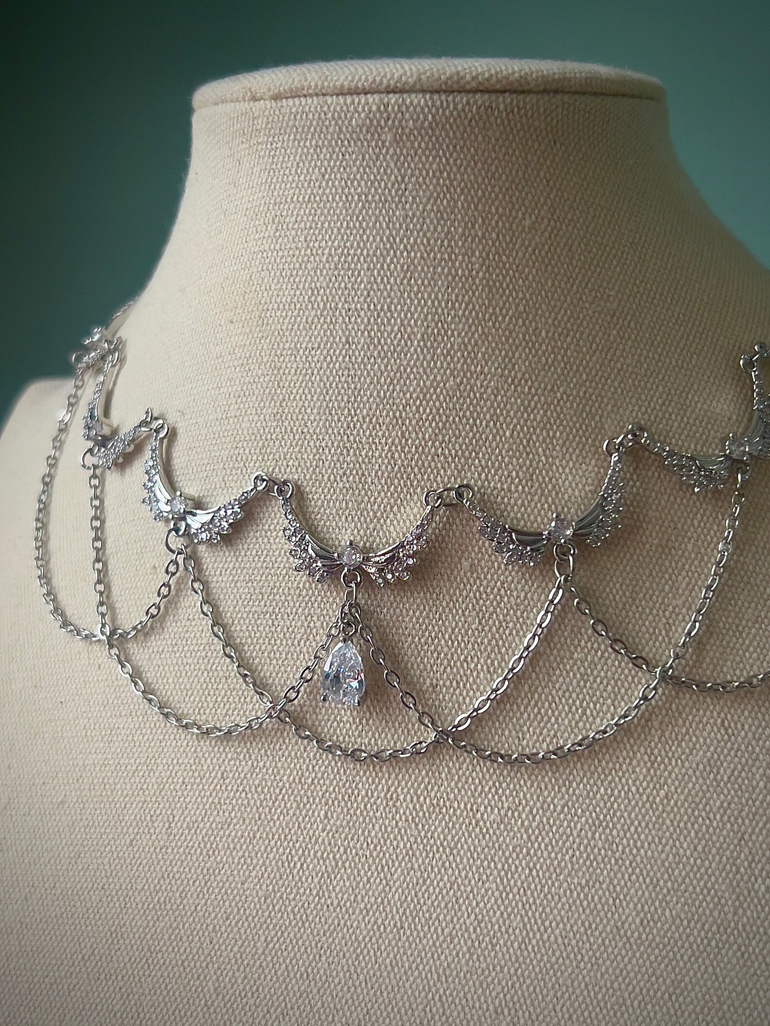 Elegant Silver Angelic Angel Wings Choker Necklace, Beautiful Regal ...