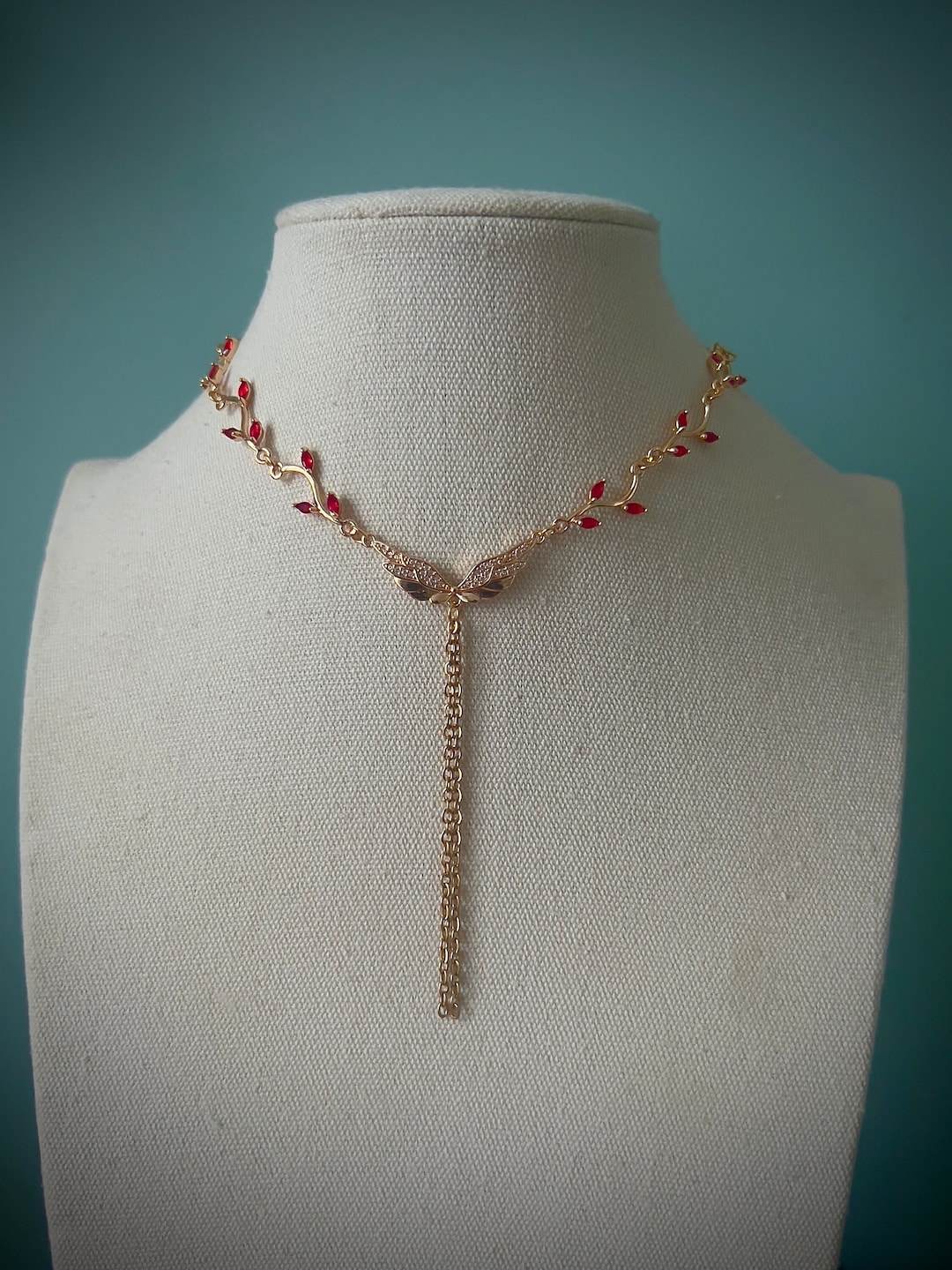 Gold Angelic Fairycore Choker Necklace, Cute Angel Wings Princess ...