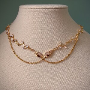 Gold Angelic Fairycore Choker Necklace, Dainty Angel Wings Princess ...