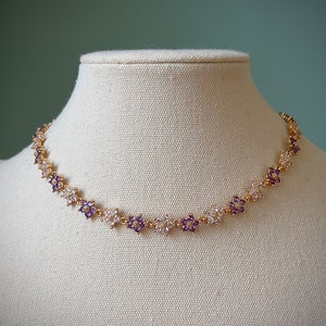 Beautiful Small Custom Made Flower Choker Necklace, Cute Delicate ...