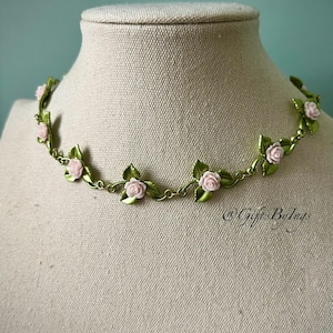 Fairycore Botanical Blue Flower Fantasy Choker Necklace, Fairytale ...