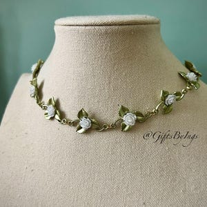 Fairycore Botanical Blue Flower Fantasy Choker Necklace, Fairytale ...