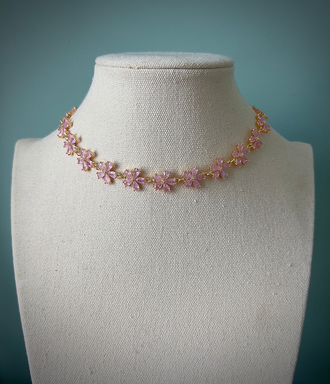 Dreamy Pastel Pink Flower Choker Necklace, Ethereal Fairycore Fairytale ...