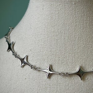 Silver Star Cosmic Dust Choker Necklace, Ethereal Fantasy Regal Choker ...