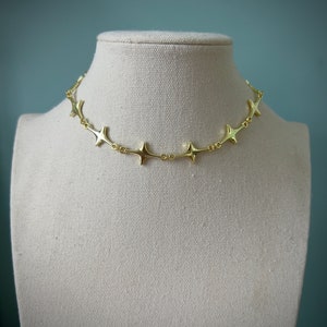 Silver Star Cosmic Dust Choker Necklace, Ethereal Fantasy Regal Choker ...