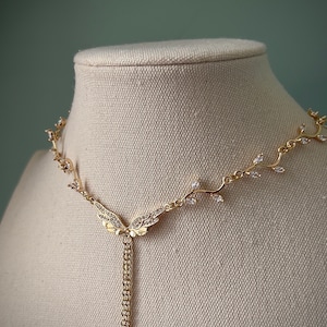 Gold Angelic Fairycore Choker Necklace, Dainty Angel Wings Princess ...