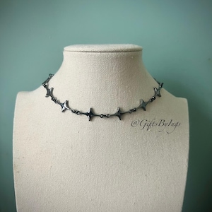 Gold Star Cosmic Dust Choker Necklace, Ethereal Fantasy Regal Choker ...