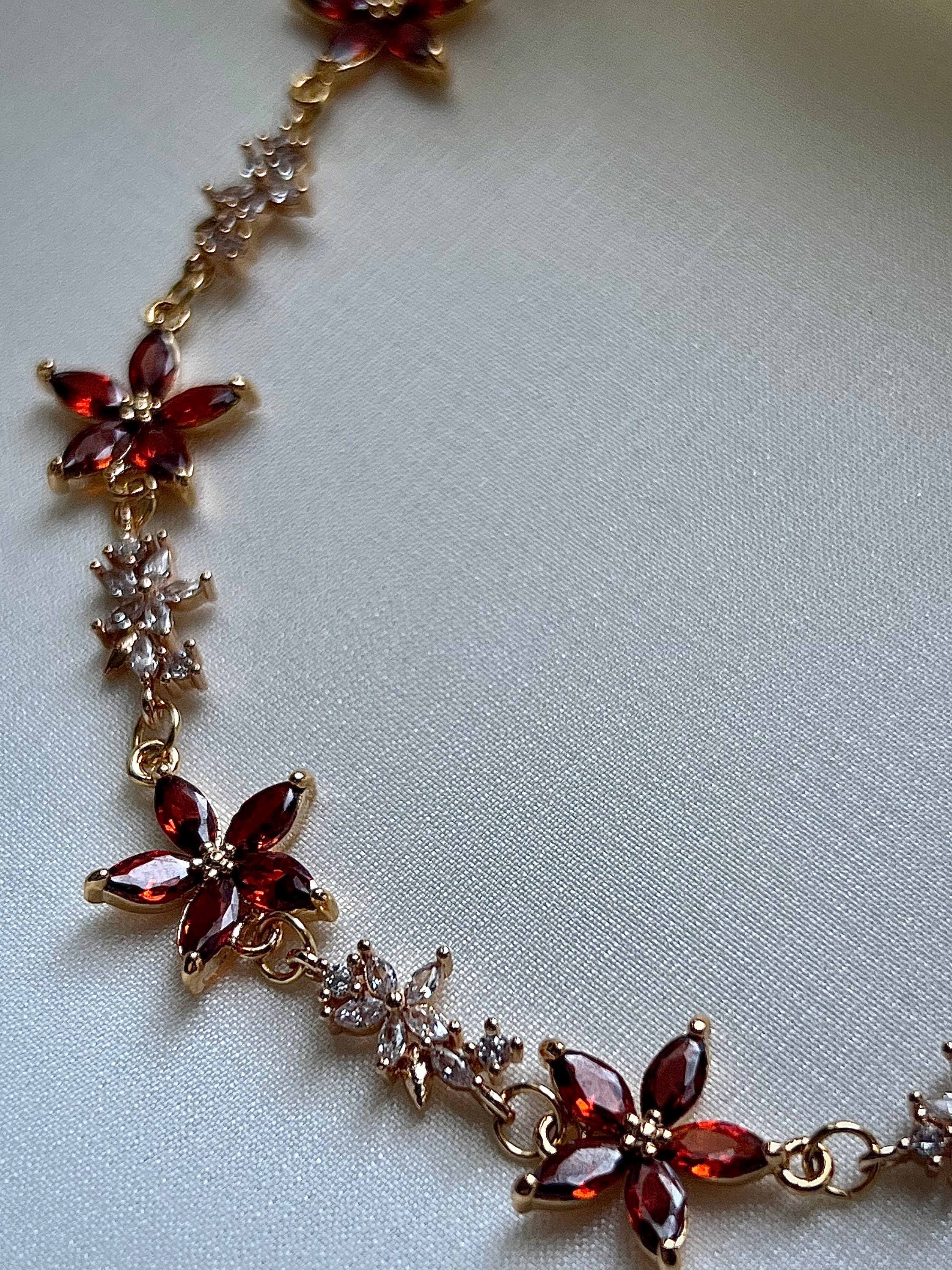 Beautiful Red Flower Choker Necklace Elegant Regency Bride - Etsy