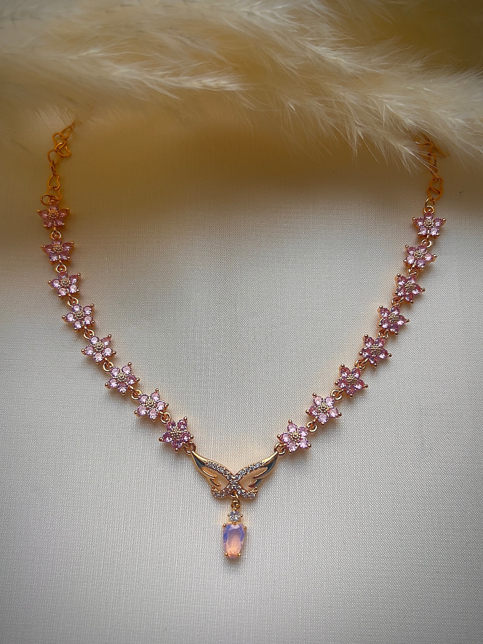 Angelic Aqua Blue Floral Butterfly Choker Necklace Dainty - Etsy