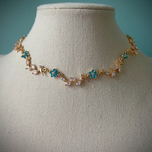 Unique Leafy Vine With Bird Choker Necklace, Elegant Cottagecore Ruby ...