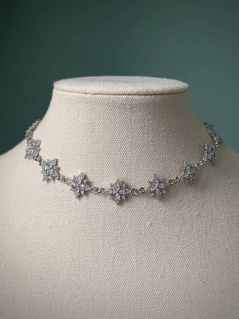 Elegant Silver Celestial Choker Necklace, Regency Old Money Layering ...