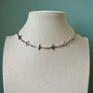 Silver Star Cosmic Dust Choker Necklace, Ethereal Fantasy Regal Choker ...