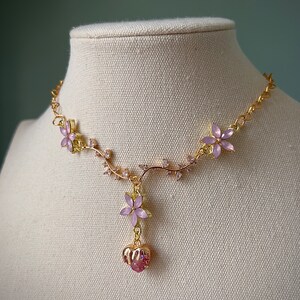 Pink Castle Princess Choker Necklace, Kawaii Delicate Floral Choker ...