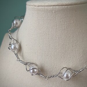 Bulky Gold Twisted Imitation Pearl Choker Necklace, Elegant Royalcore ...