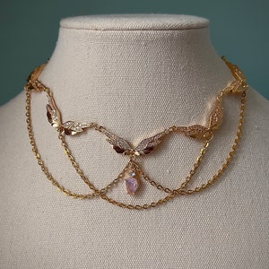 Elegant Gold Angel Wings Choker Necklace, Beautiful Regal Regency ...