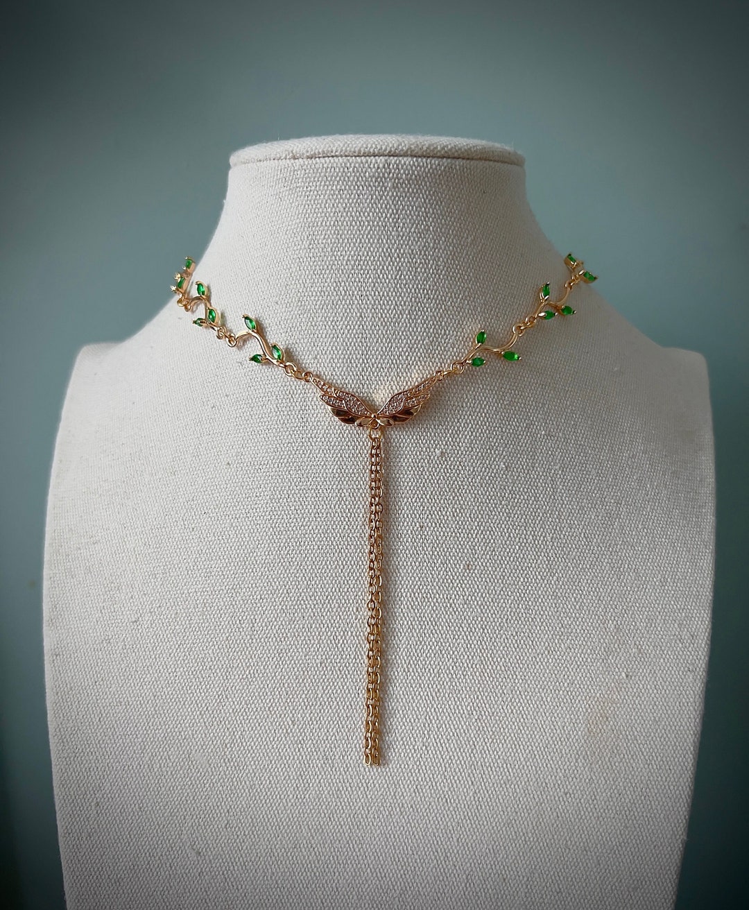 Gold Angelic Fairycore Choker Necklace, Angel Wings Princess Choker ...