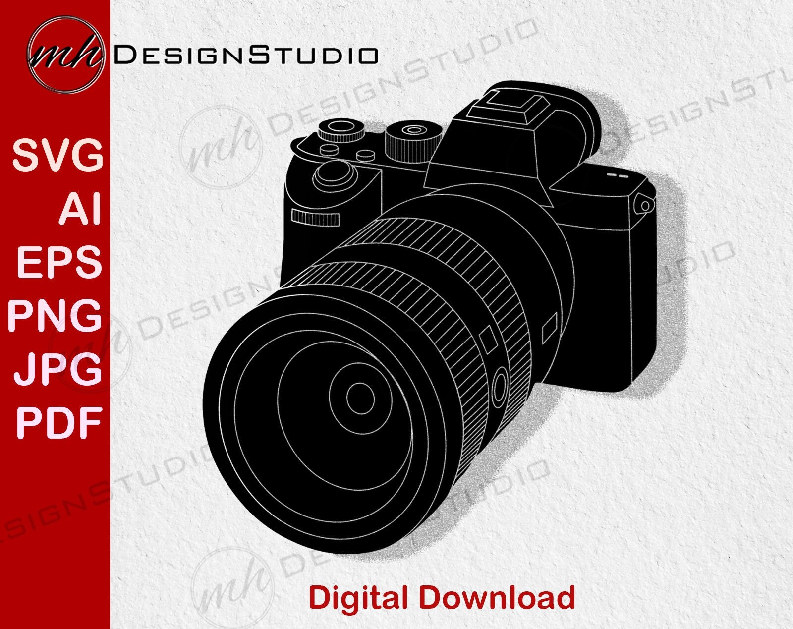 Camera SVG AI Svg Eps Png Pdf Silhouette Cameo Cricut Cutting Machine ...