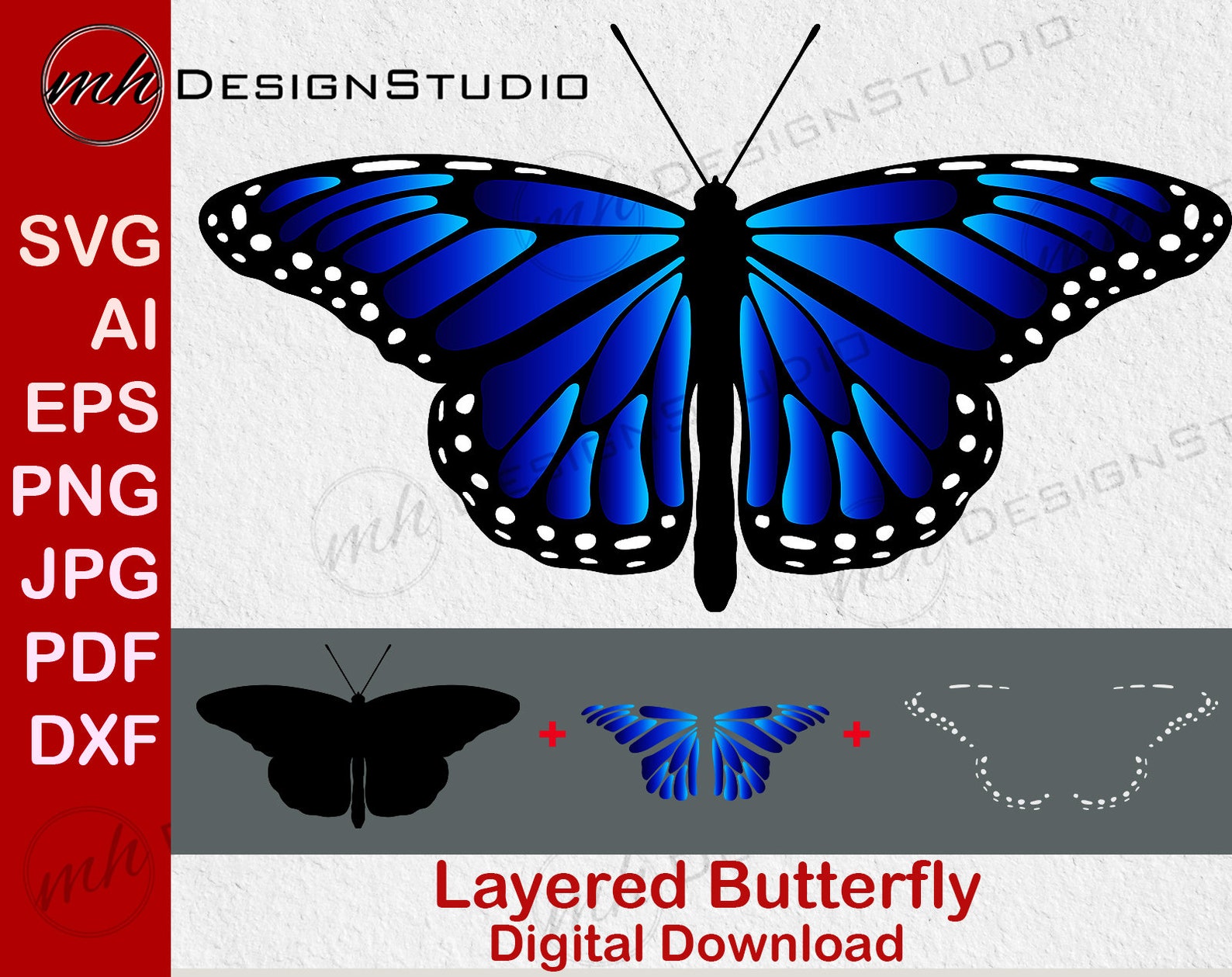 SVG Butterfly Vector Graphic Plotter File AI Eps Png - Etsy