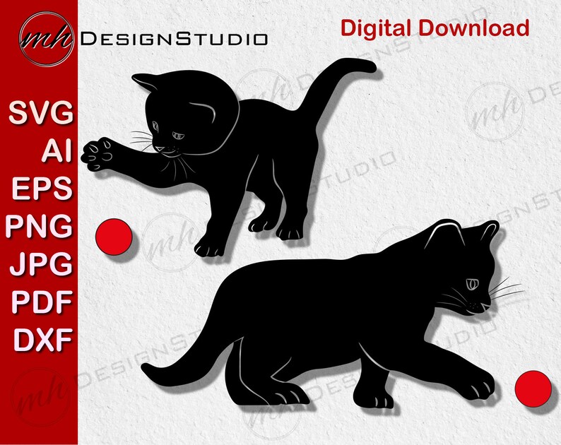 Cat SVG, Vector Graphic, Silhouette, Cricut, Plotter File, AI, Eps, Png ...