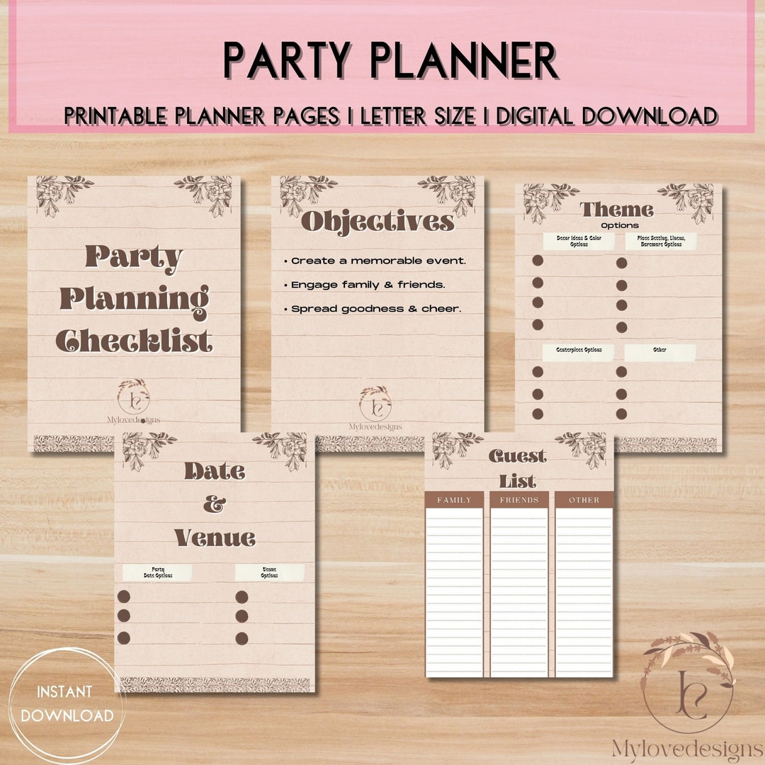 Party Planner Printable, Event Planner, Birthday Planner, Party ...