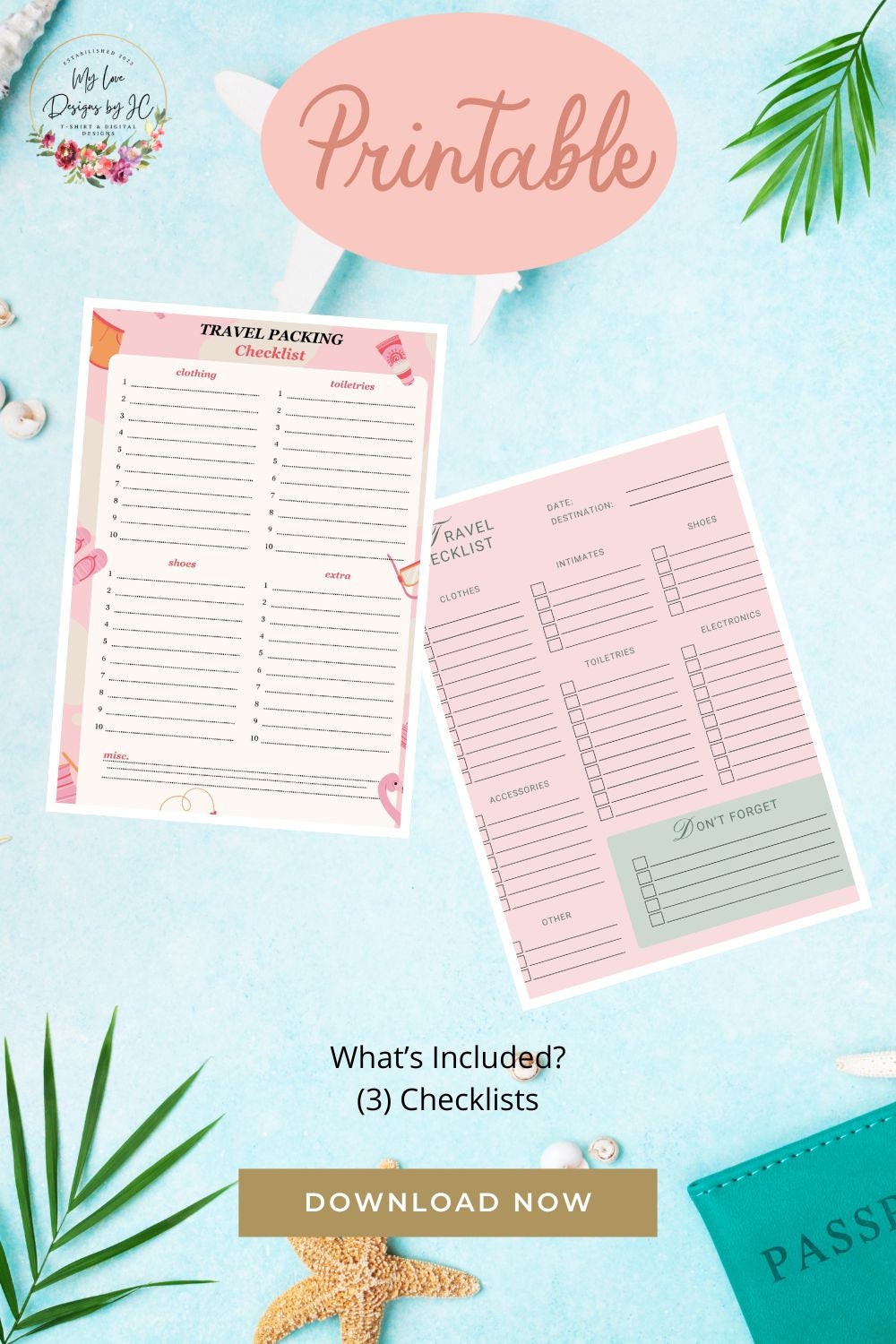 Travel Printable Checklist I Travel Planner I Travel Itinerary I Travel ...