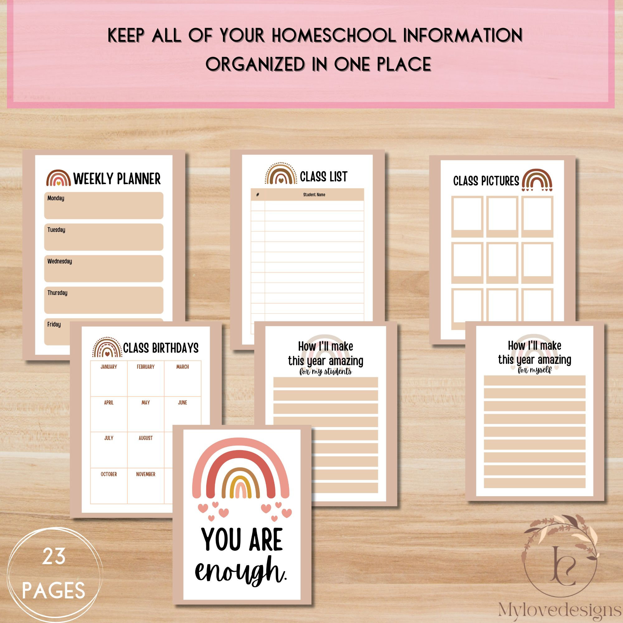 Homeschool Minimalist Planner Pages, Homeschool Planner BUNDLE ...