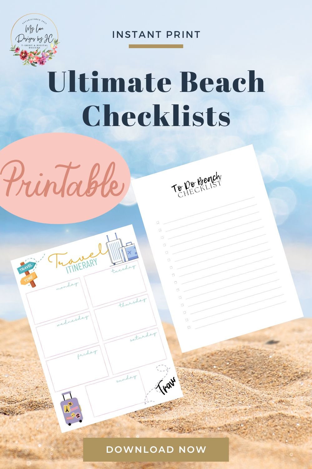 Beach Packing List Printable Beach Menu List PDF Beach Grocery Planning ...