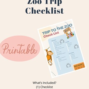 Zoo Trip Checklist I Travel Checklist I Packing Checklist I Digital ...
