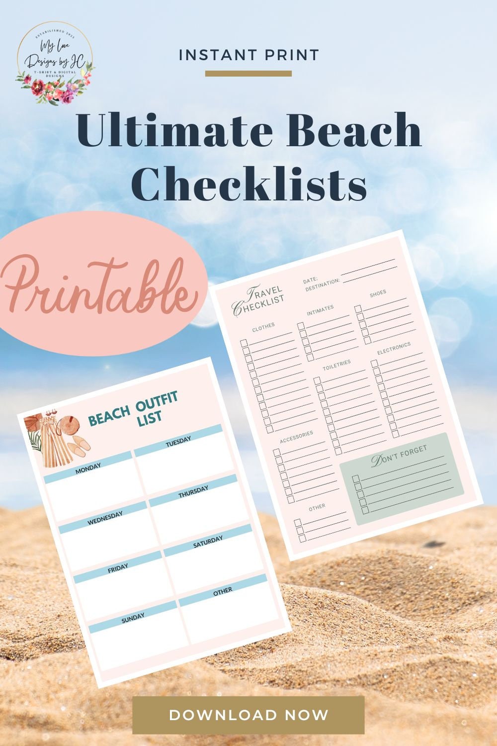 Beach Packing List Printable Beach Menu List PDF Beach Grocery Planning ...
