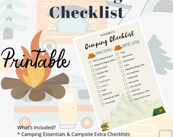 Camping Checklist Packing List Digital Download Printable PDF - Etsy