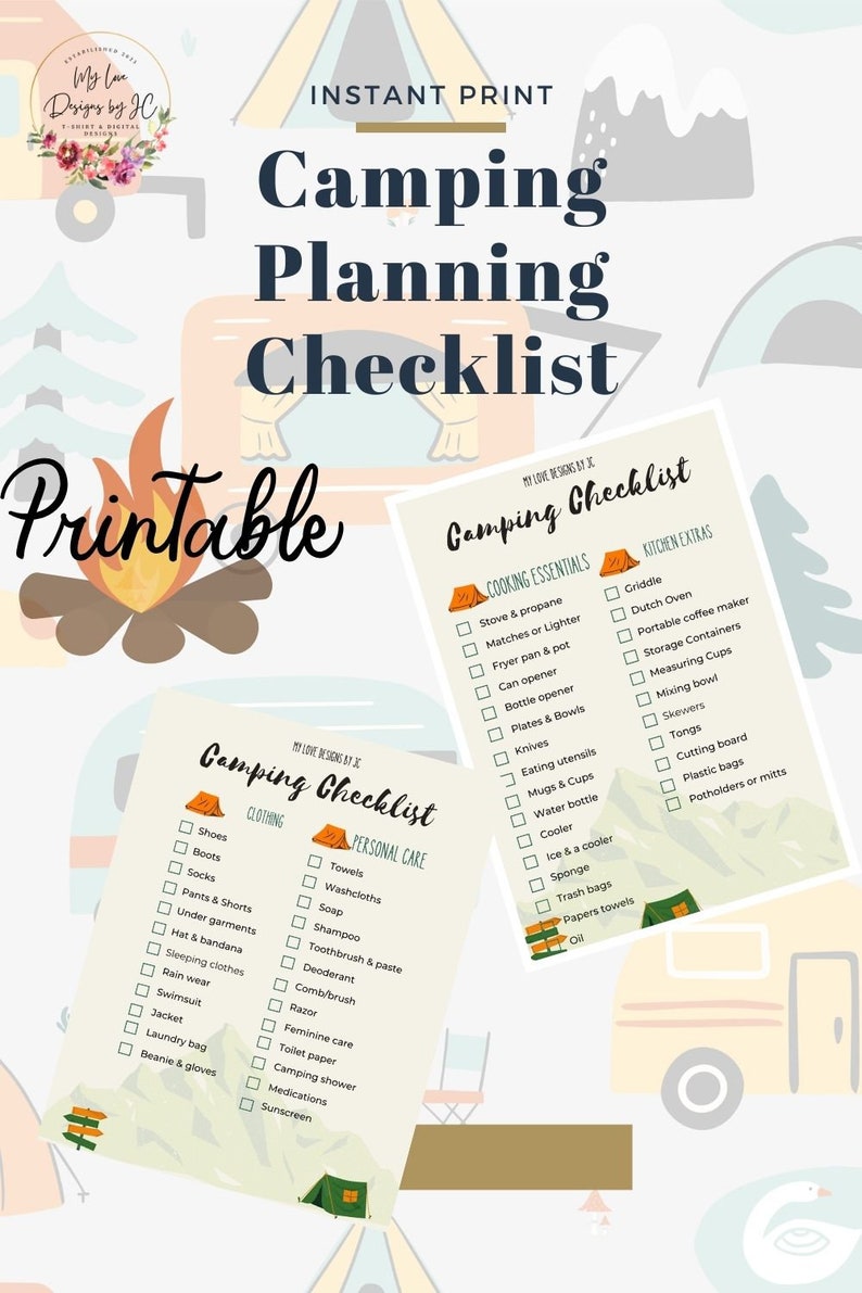 Camping Packing List, Printable Packing List Template, Camp Packing ...