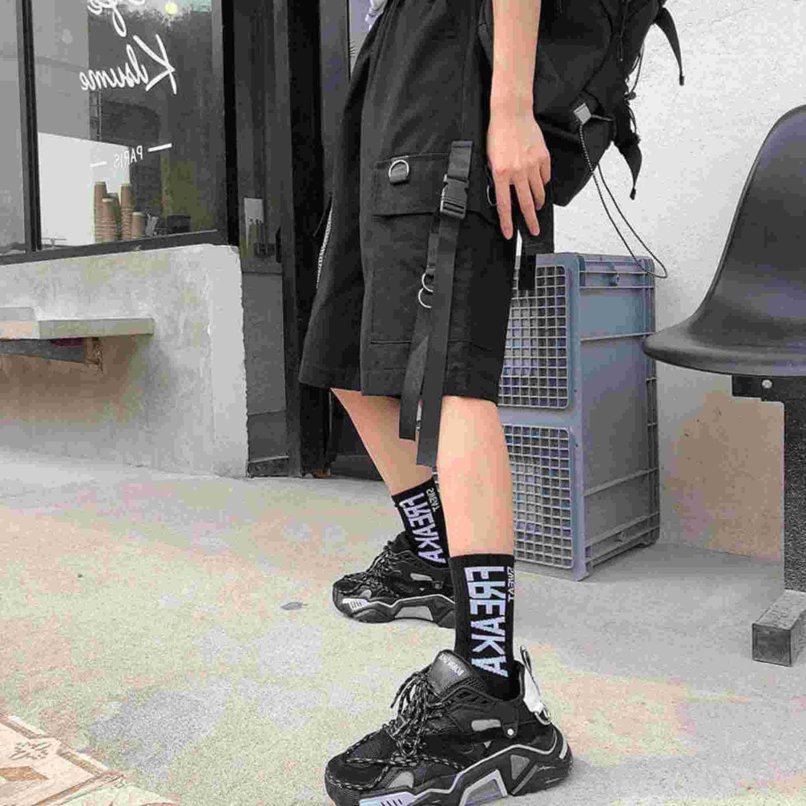Black Women Techwear Shorts Cyberpunk Cargo Pants Jogger Etsy