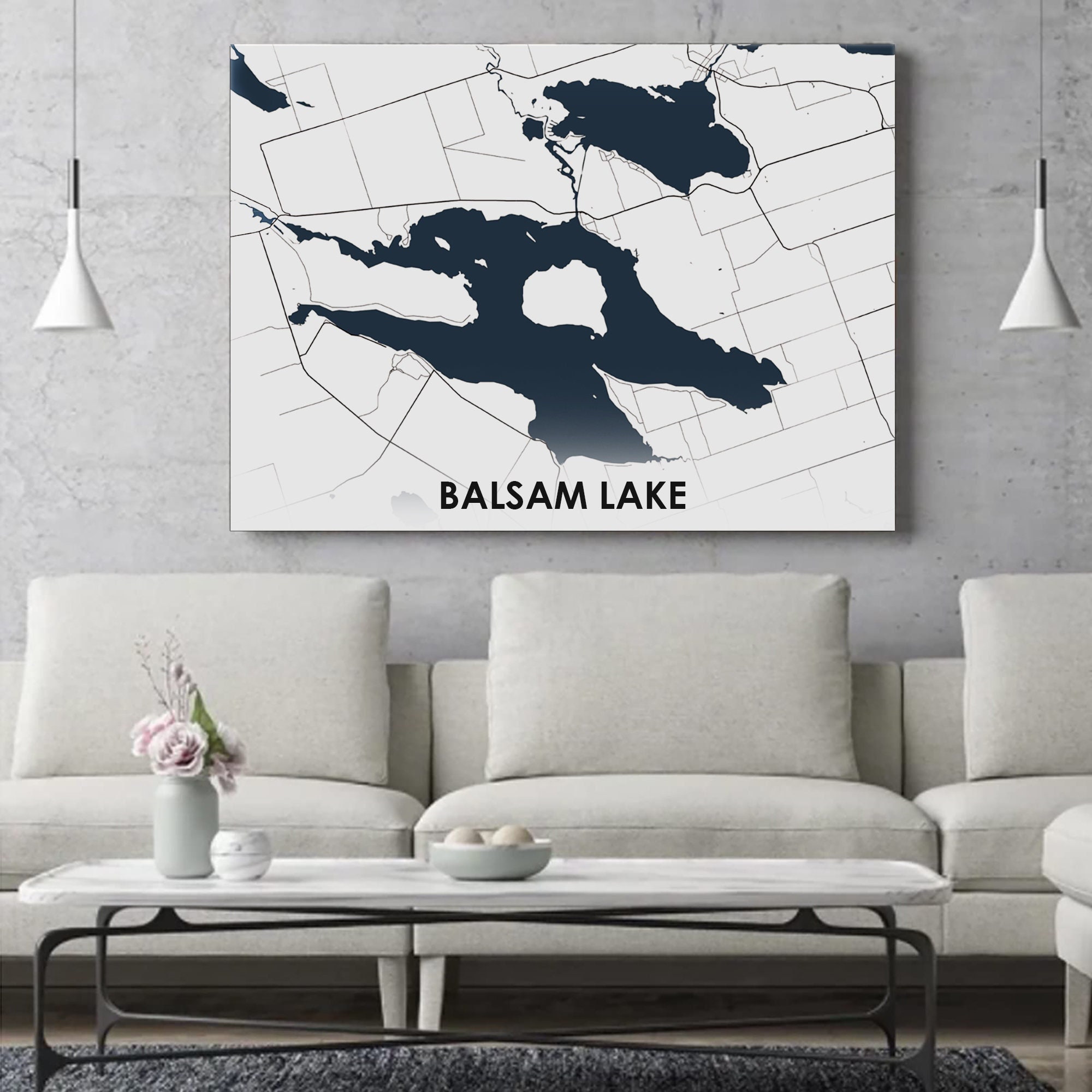 Metal Poster, Metal Map, Custom Lake Map, Custom Map Print, City Map ...
