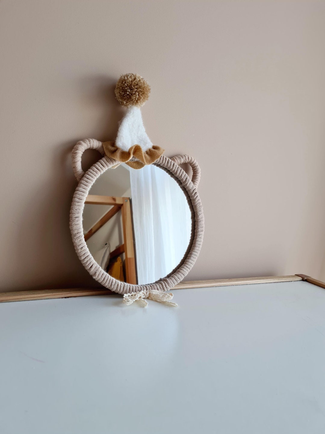 Handmade Macrame Bear Mirror: Kids Nursery Wall Decor - Etsy