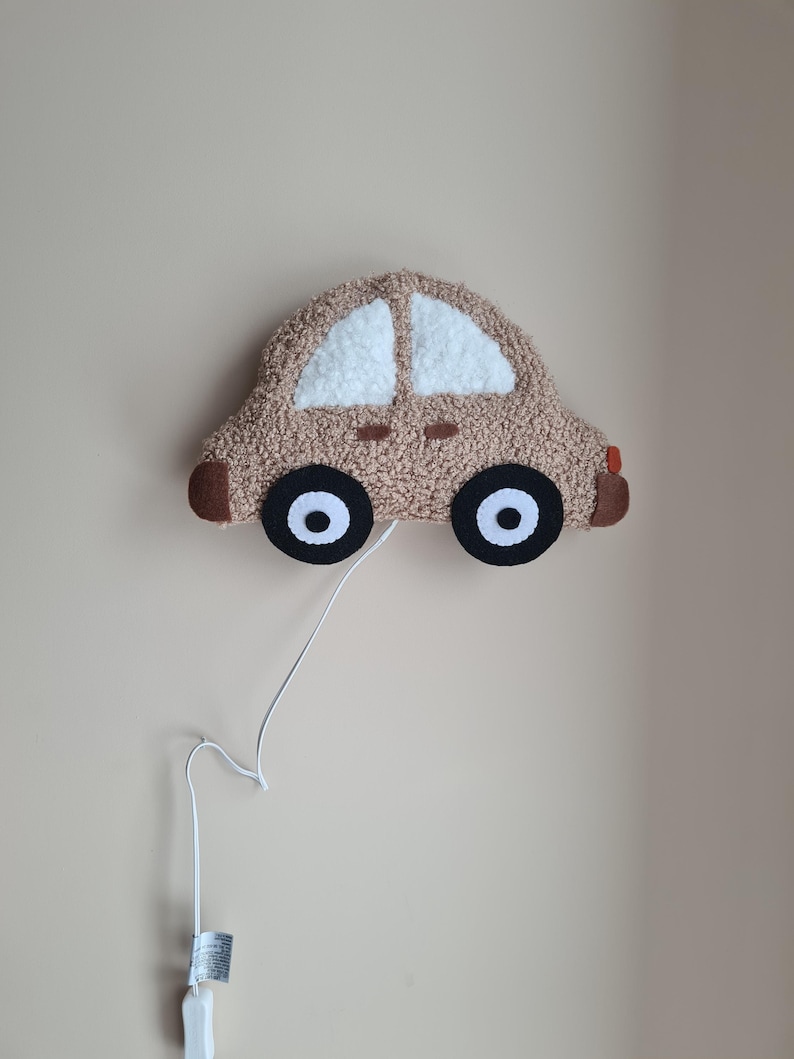 Handmade Car Wall Night Light for Nursery – Soft LED Kids Room Lamp ...