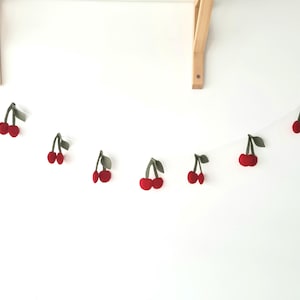 Felt Cherry Garland: Handmade Nursery Wall Decor - Etsy