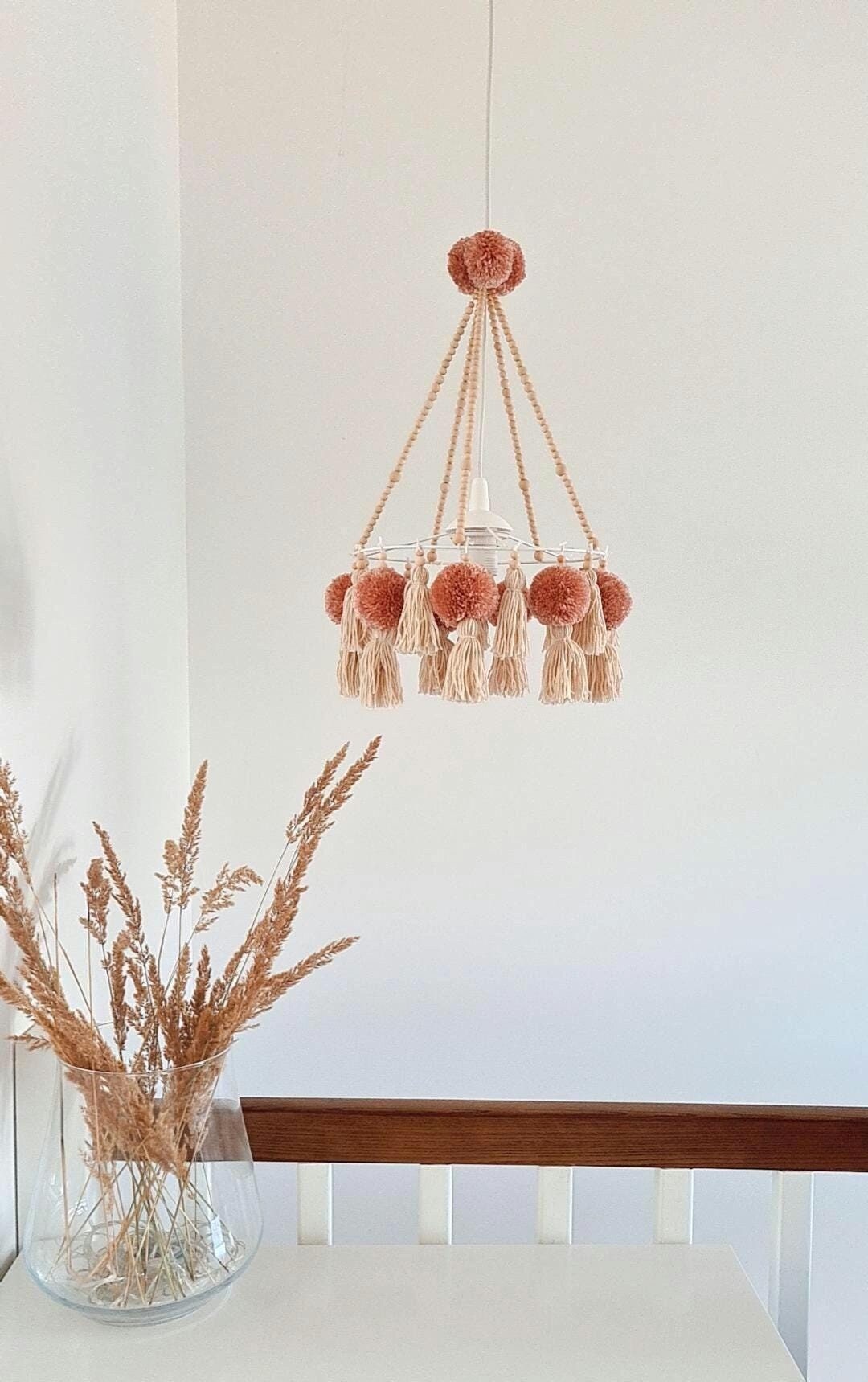 Bohemian Tassels Chandelier: Girl Nursery Beaded Ceiling Lamp - Etsy