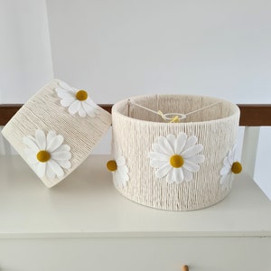 Set Od 2 Daisy Lampshades, Floral Table Lampshade, Daisy Flowers Lamp ...