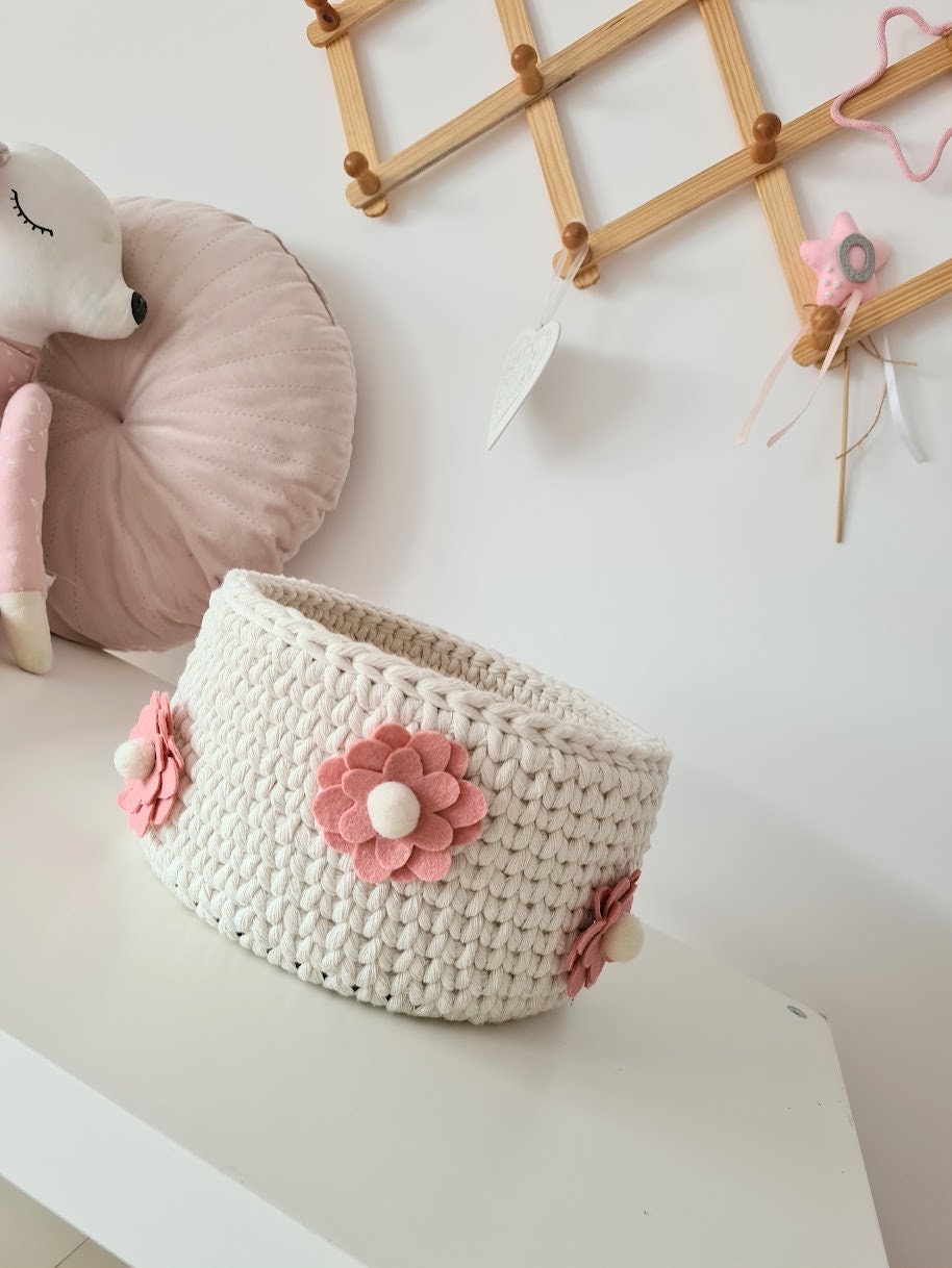 Nursery Basket, Nursery Storage, Nappy Basket, Baby Organiser, Nappy ...