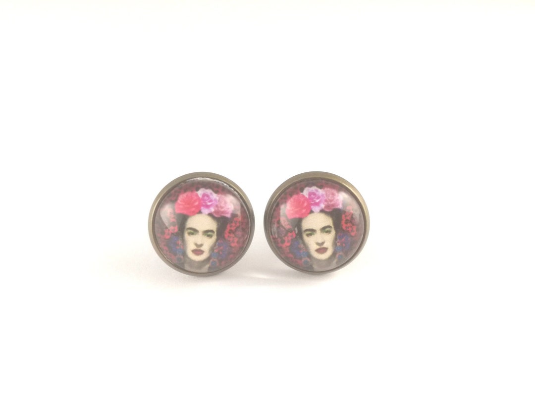 FRIDA STUD EARRINGS Frida Kahlo Earrings Mexican Earrings - Etsy