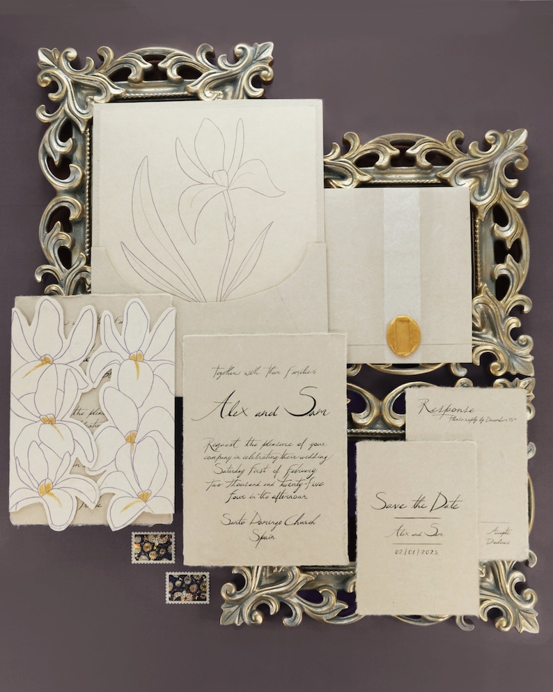 Intricate Wedding Invitation Suite, Folding Iris - Etsy