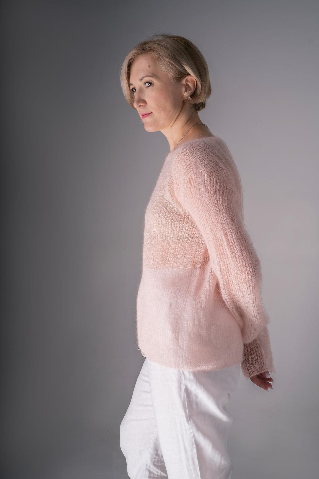 Rosa Baby Color Mohair Sweater Handmade Mohair Sweater Cobweb Sweater ...