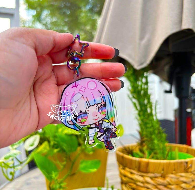 Netrunner Anime Inspired 2.5-inch Clear Acrylic Double-sided Keychains ...