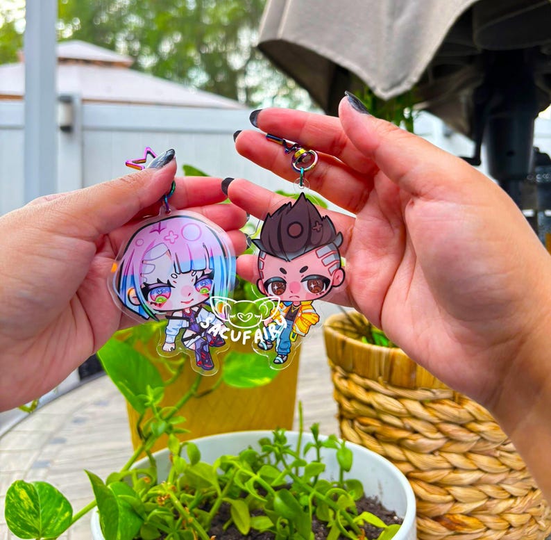 Netrunner Anime Inspired 2.5-inch Clear Acrylic Double-sided Keychains ...
