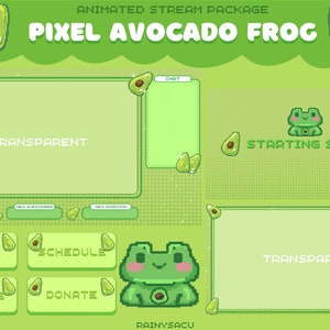 Pixel Avocado Frog Stream Package - Etsy